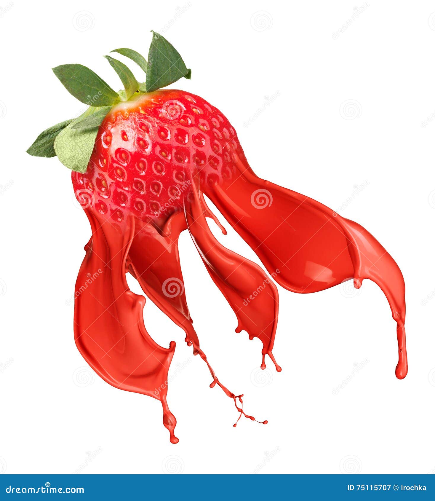 Red Strawberry with Paint Splash Stock Image - Image of color, juice ...