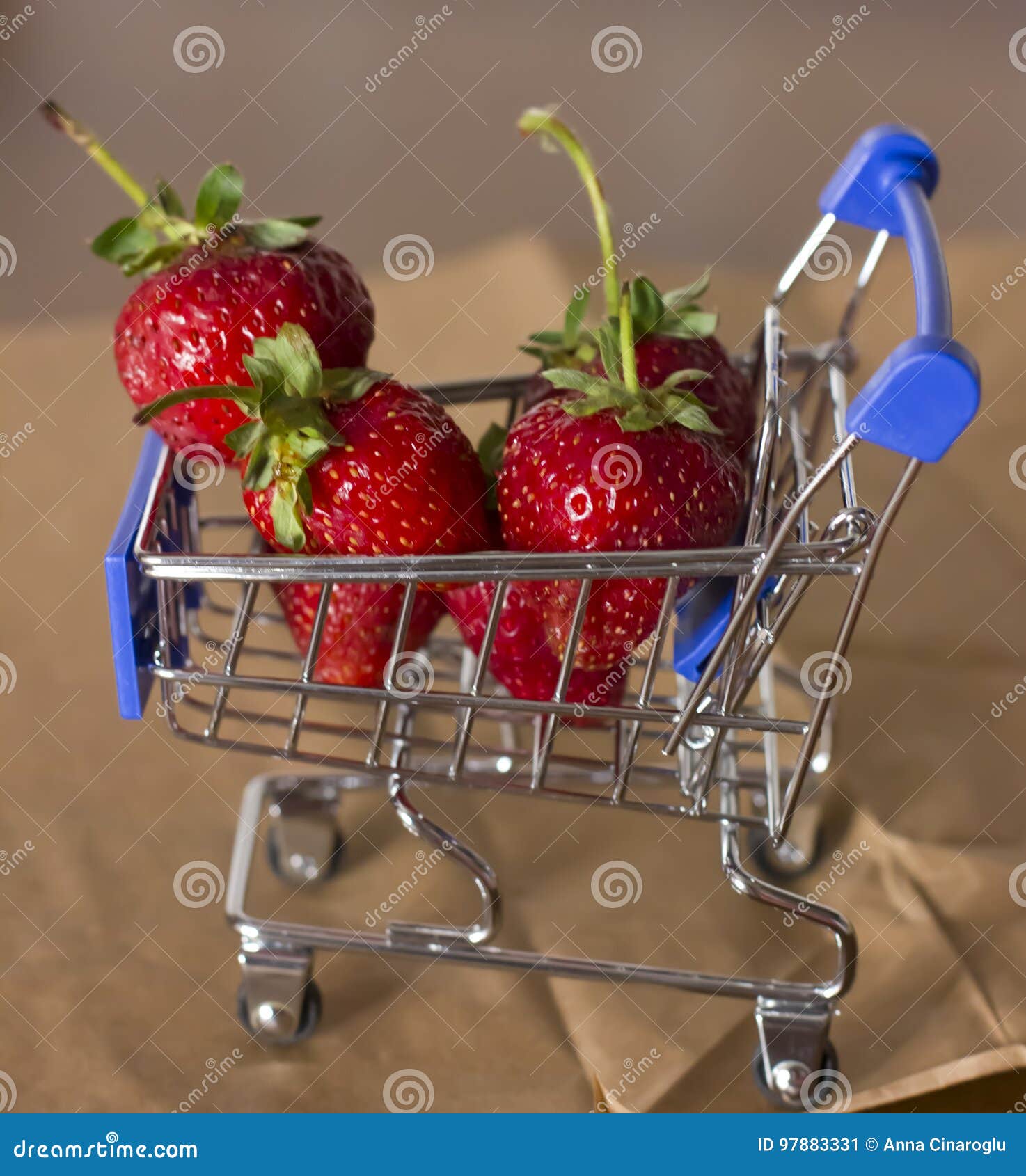 Red Strawberry in a Shopping Trolley Stock Image - Image of beautiful ...