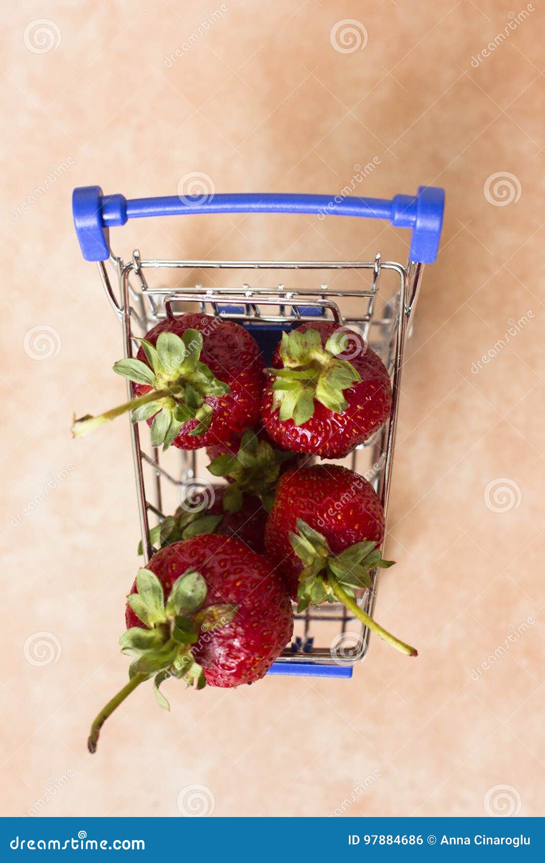 Red Strawberry in a Shopping Trolley Stock Photo - Image of nature ...