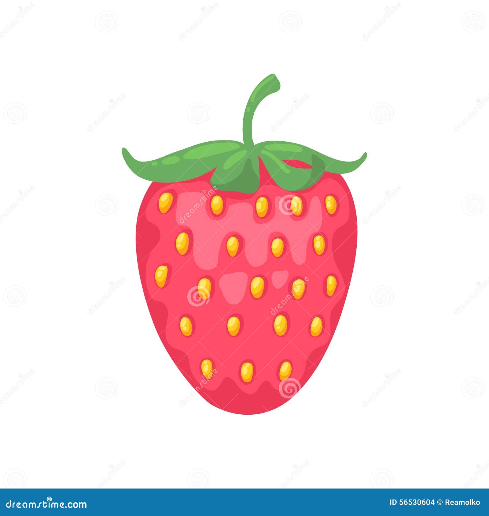 Red Strawberry Simple Cartoon Style Vector Stock Vector - Illustration ...