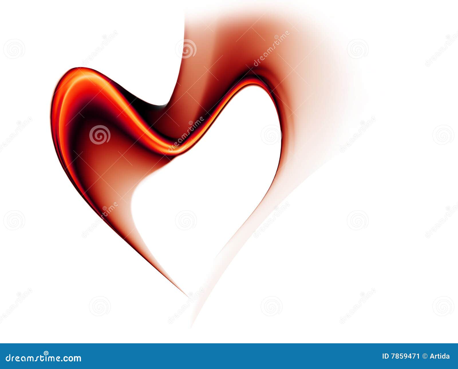 Red Stream of Love Forming a Heart Stock Illustration - Illustration of ...