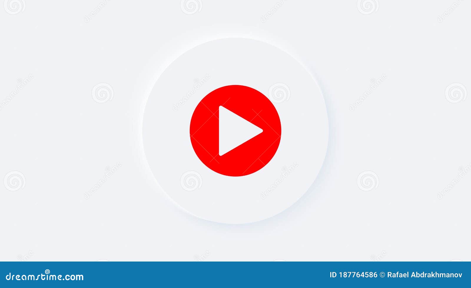 Red Stream Play Icon. Bright White Gradient Button. Internet Symbol ...