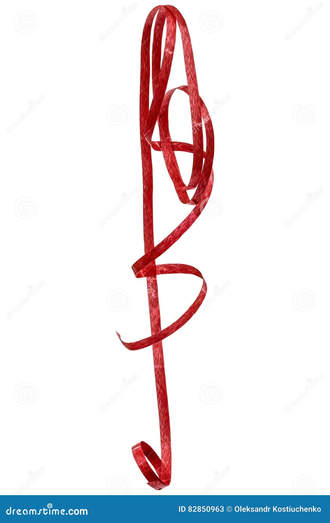 Red Streamer, Isolated on a White Background Stock Image - Image of ...