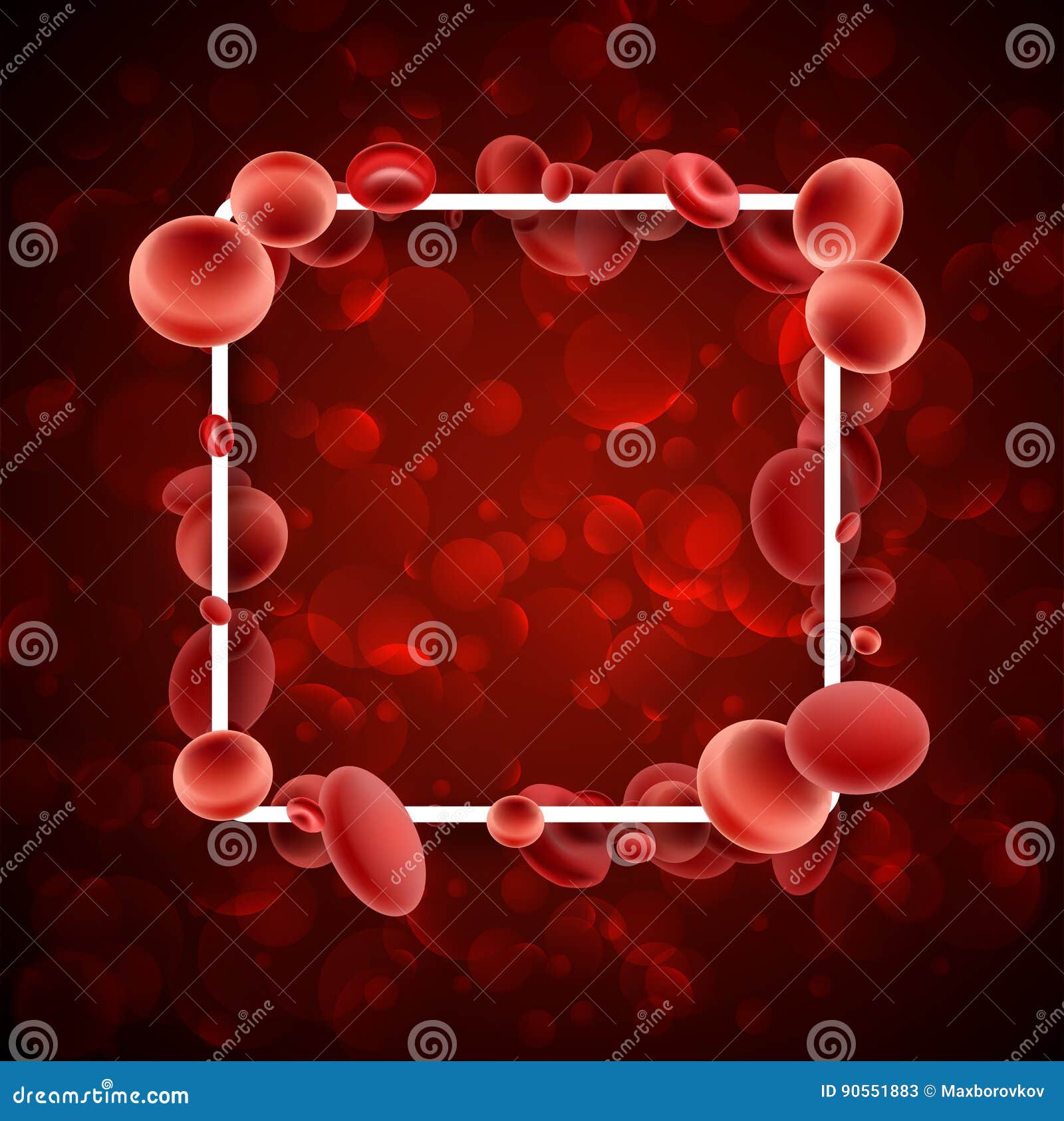 Streaming Blood Red Cells. Realistic Macro Erythrocytes Flow Background ...