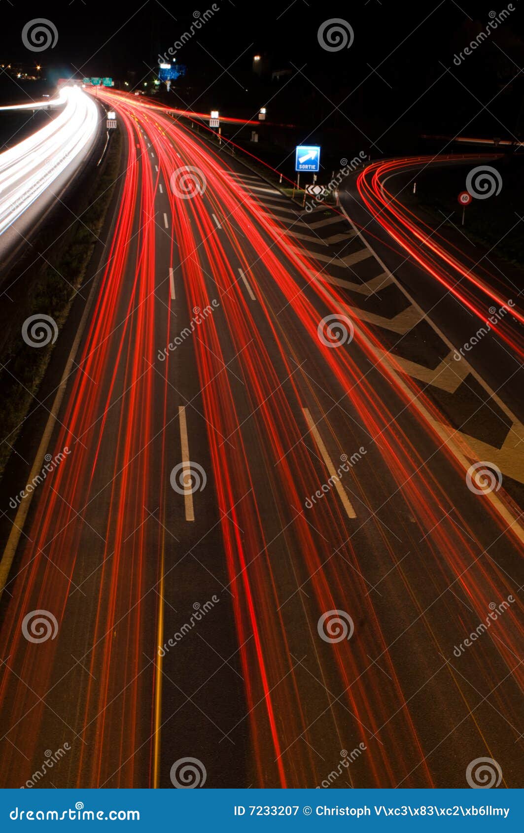 Red street stock image. Image of headlight, multiple, light - 7233207