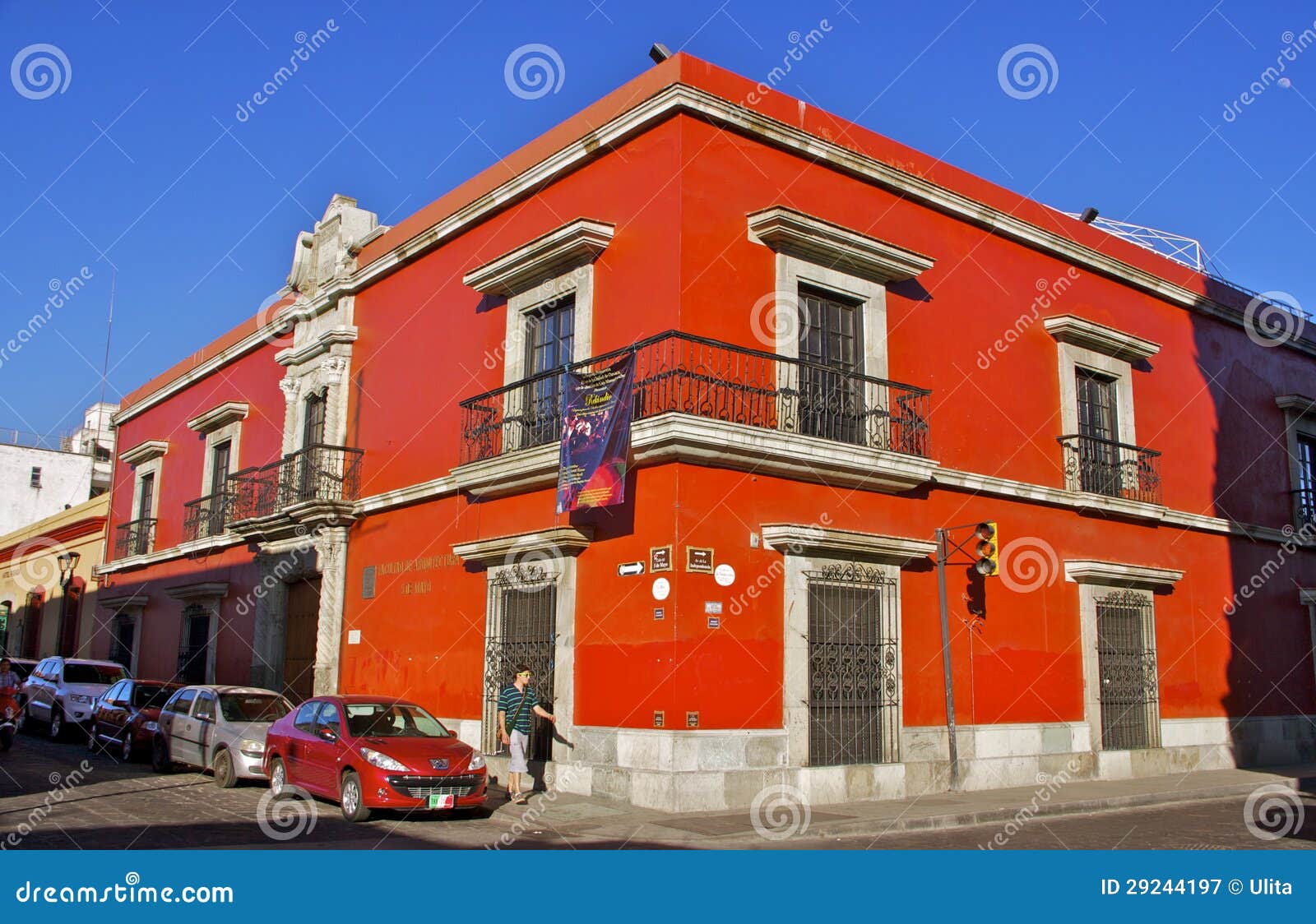 Red Street Corner Oaxaca, Mexico Editorial Photography - Image of ...