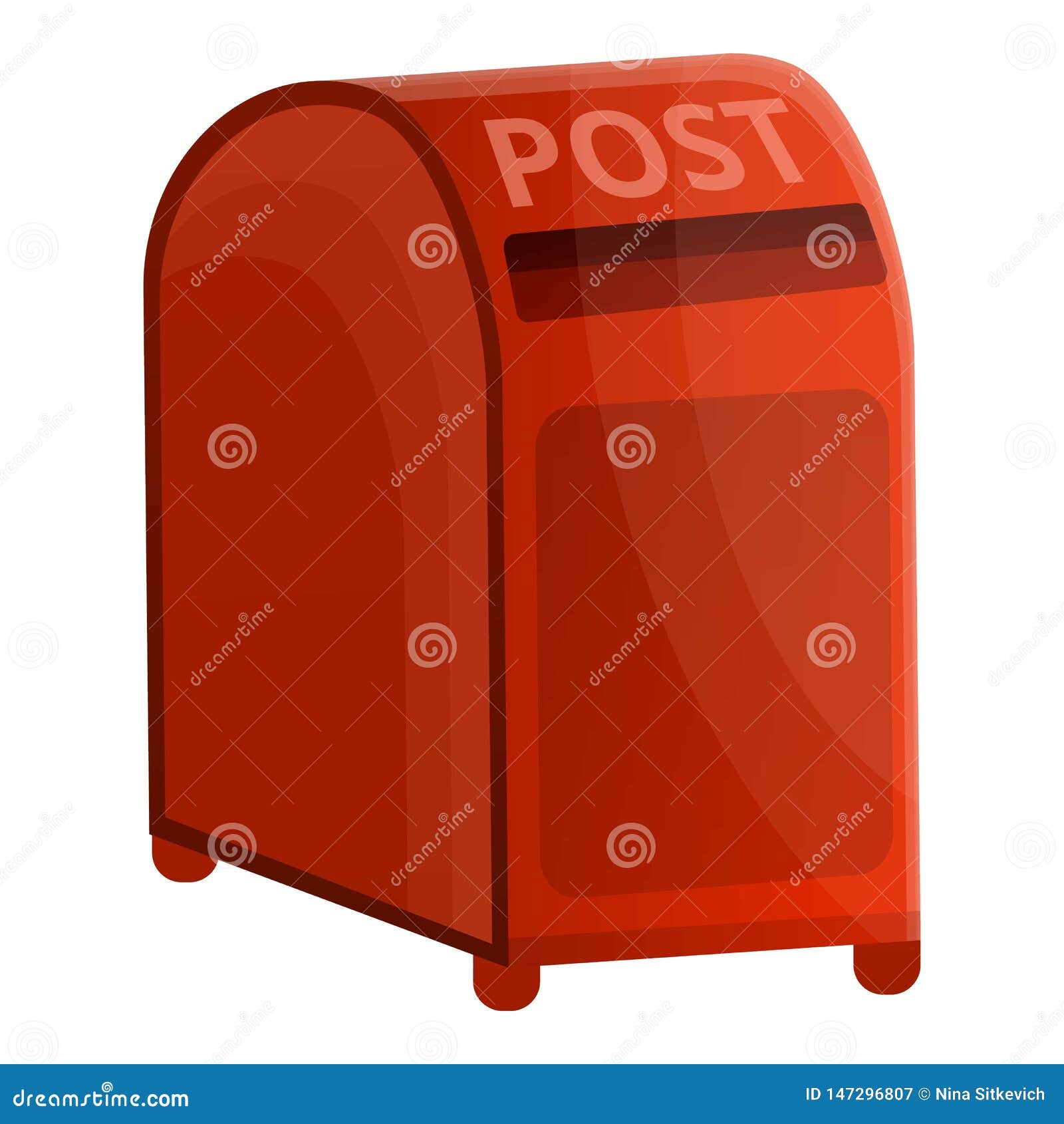 Red Street Post Box Icon, Cartoon Style Stock Vector - Illustration of ...