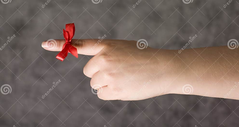 Red string around a finger stock image. Image of string - 9319519