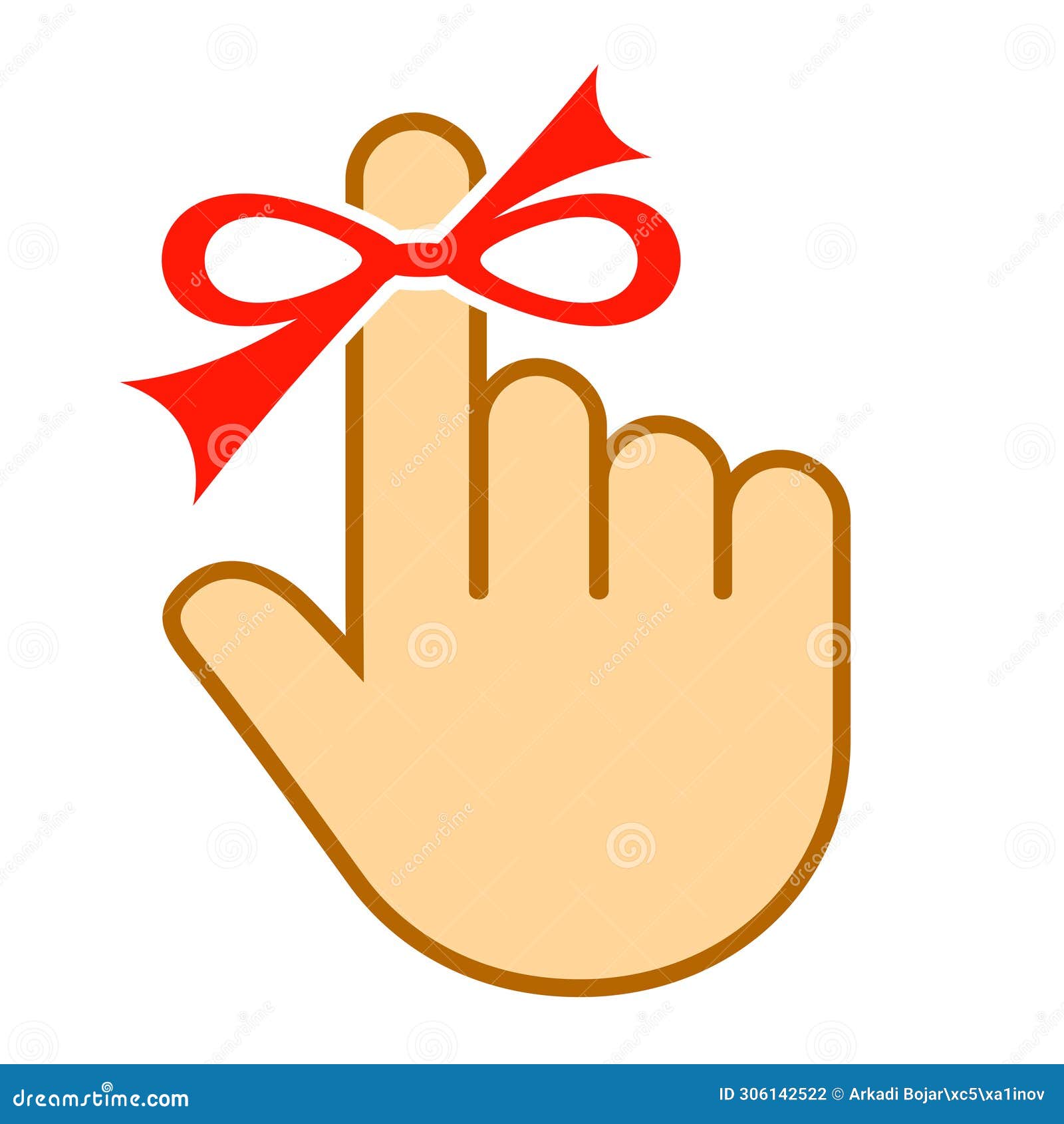 String On Finger Reminder Icon. Clipart Image Vector Illustration ...