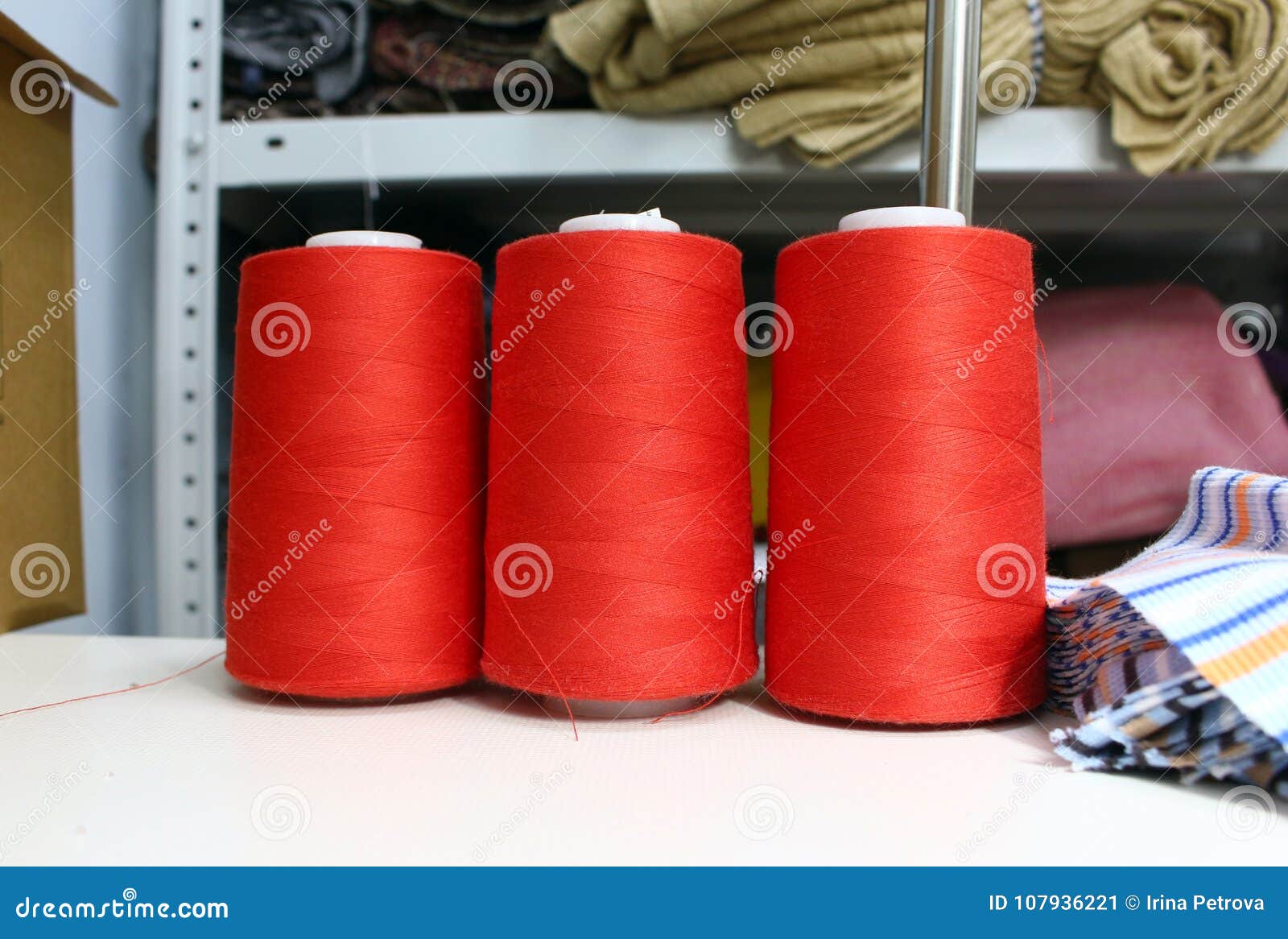 Red Strings are Standing in a Row Stock Image - Image of craft, strands ...