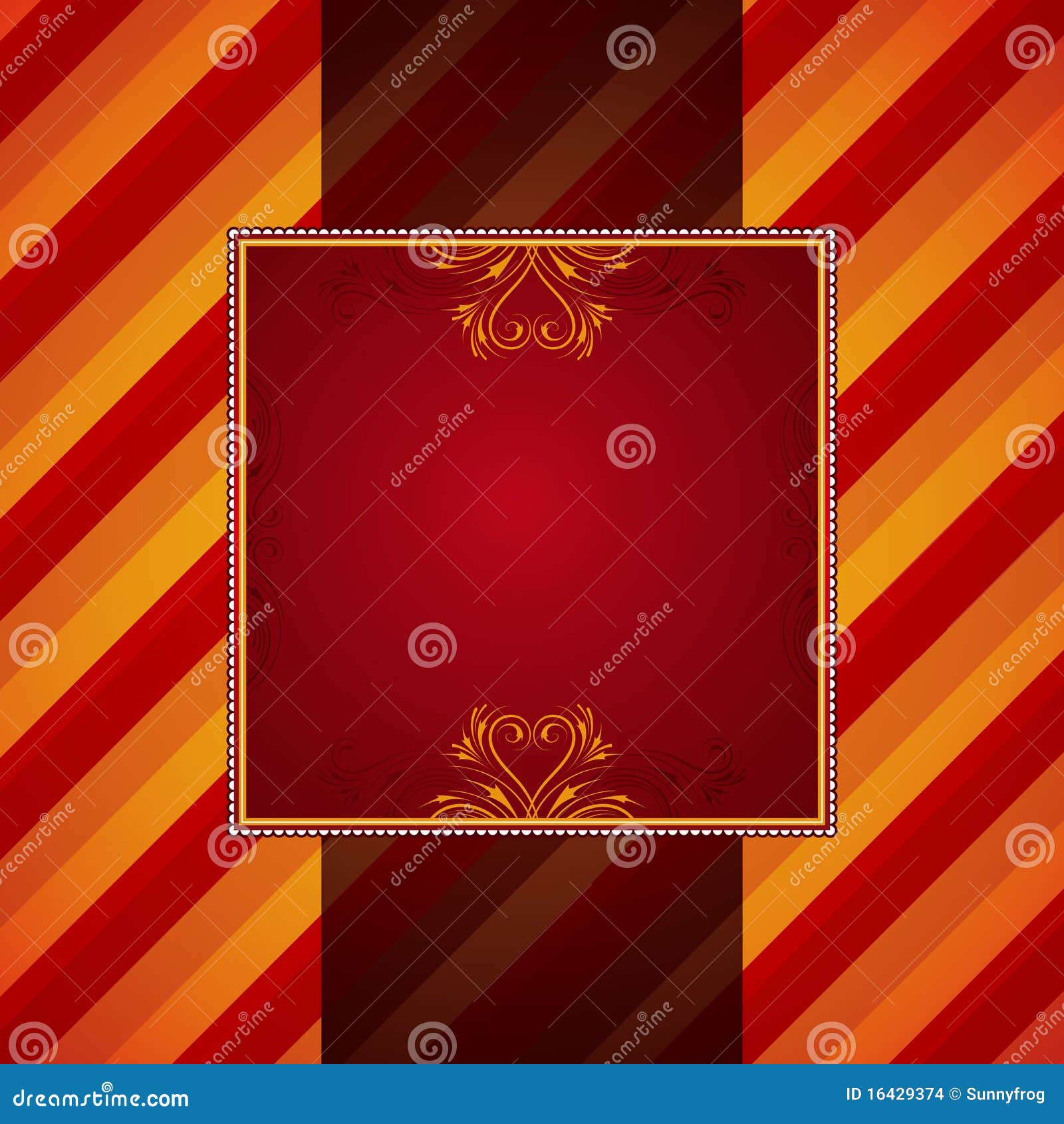 Red Striped Background with Decorative Ornaments Stock Vector ...