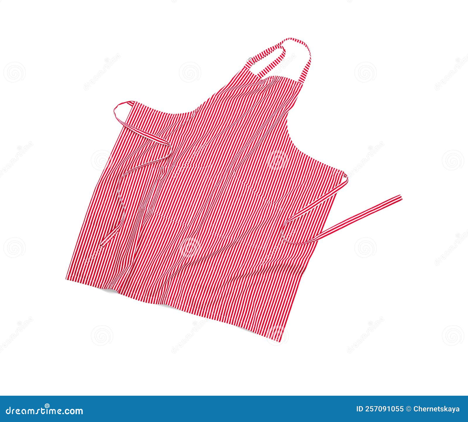 Red Striped Kitchen Apron Isolated on White Stock Image - Image of ...