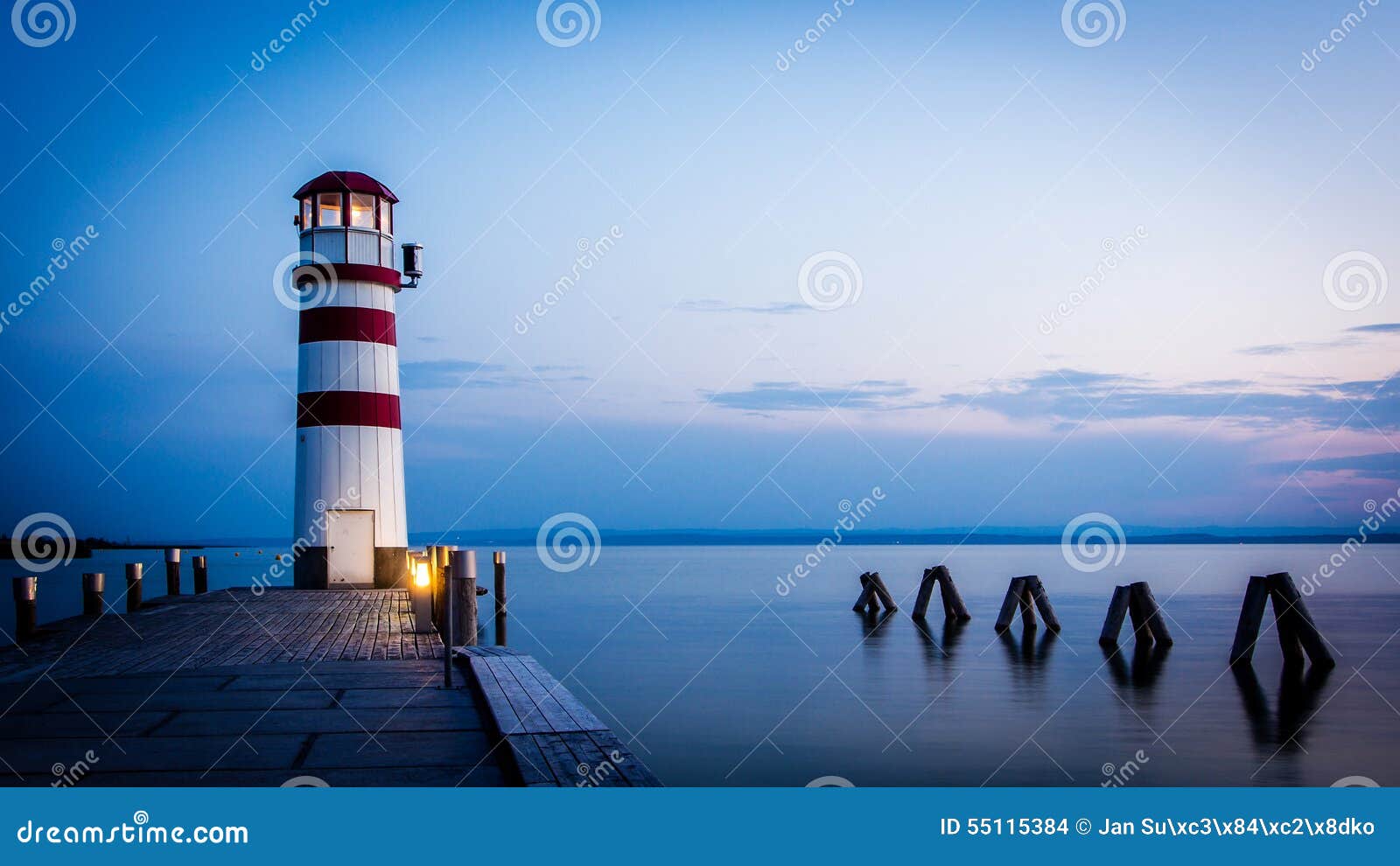 Red striped lighthouse stock photo. Image of europe, harbor - 55115384