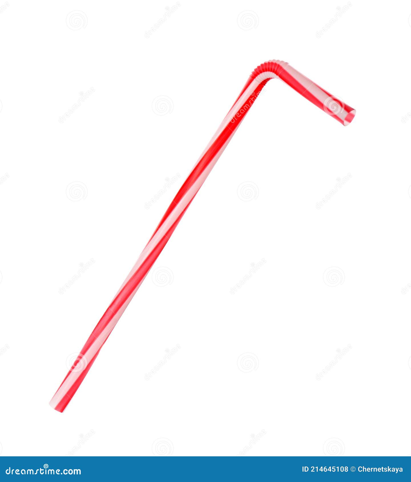 Red Striped Plastic Straw for Drink Isolated on White Stock Photo ...