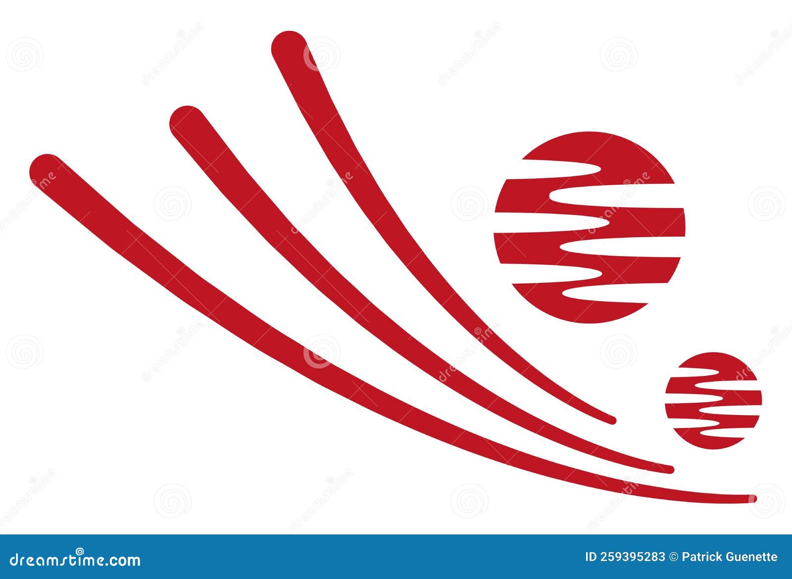 Red stripes logo, icon stock vector. Illustration of dream - 259395283