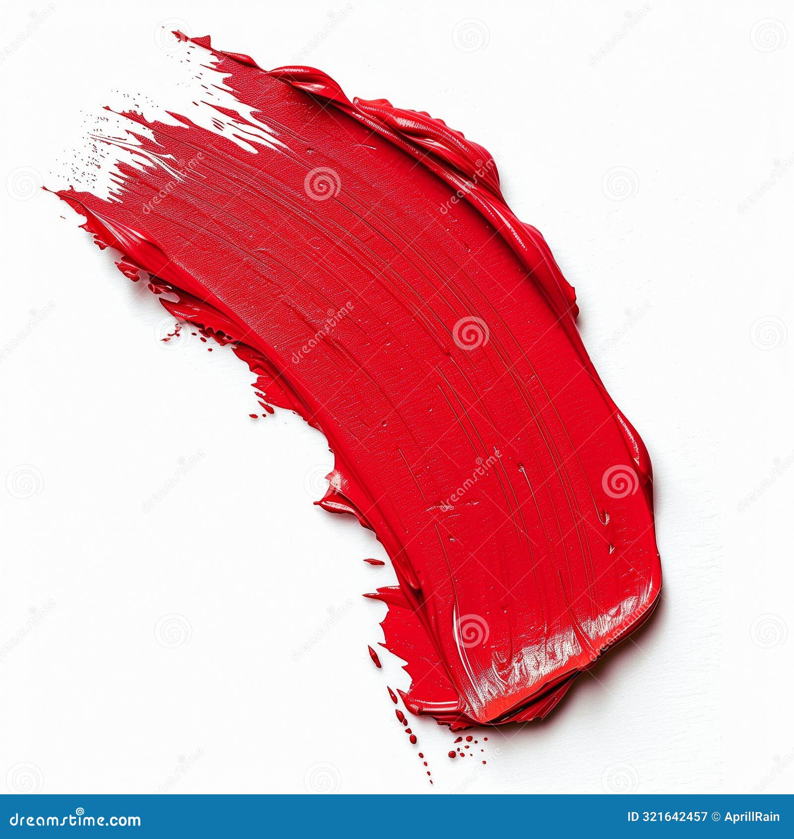 Red Stroke on the Paint, Isolated on a White Background Stock Image ...