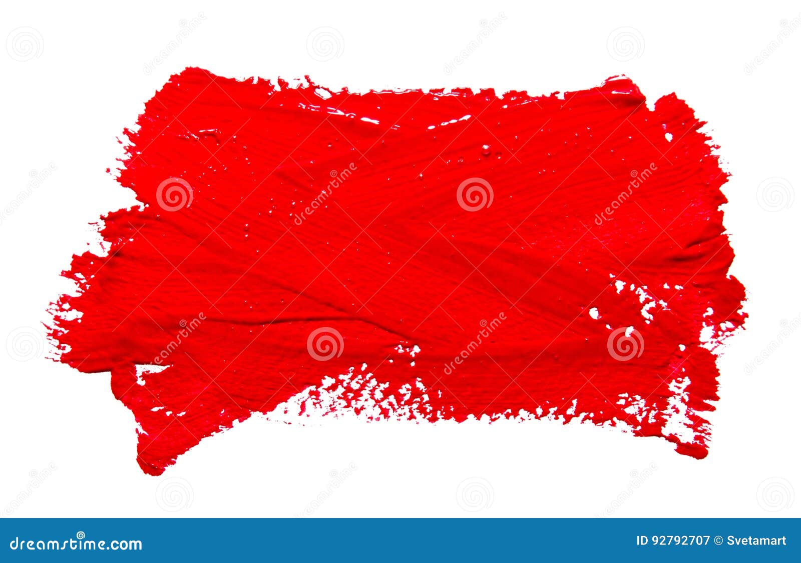 Red Strokes of the Paint Brush Isolated Stock Image - Image of palette ...