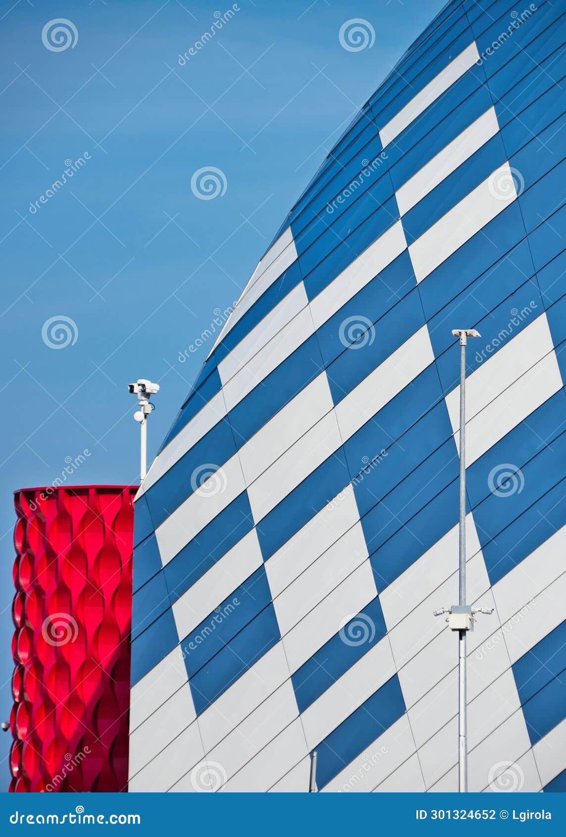 Red structure stock photo. Image of blue, white, people - 301324652