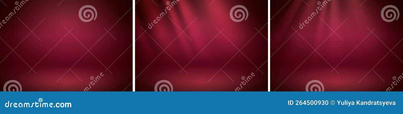 Red Studio Scene Background Set. Neutral Red Background with Soft Rays ...