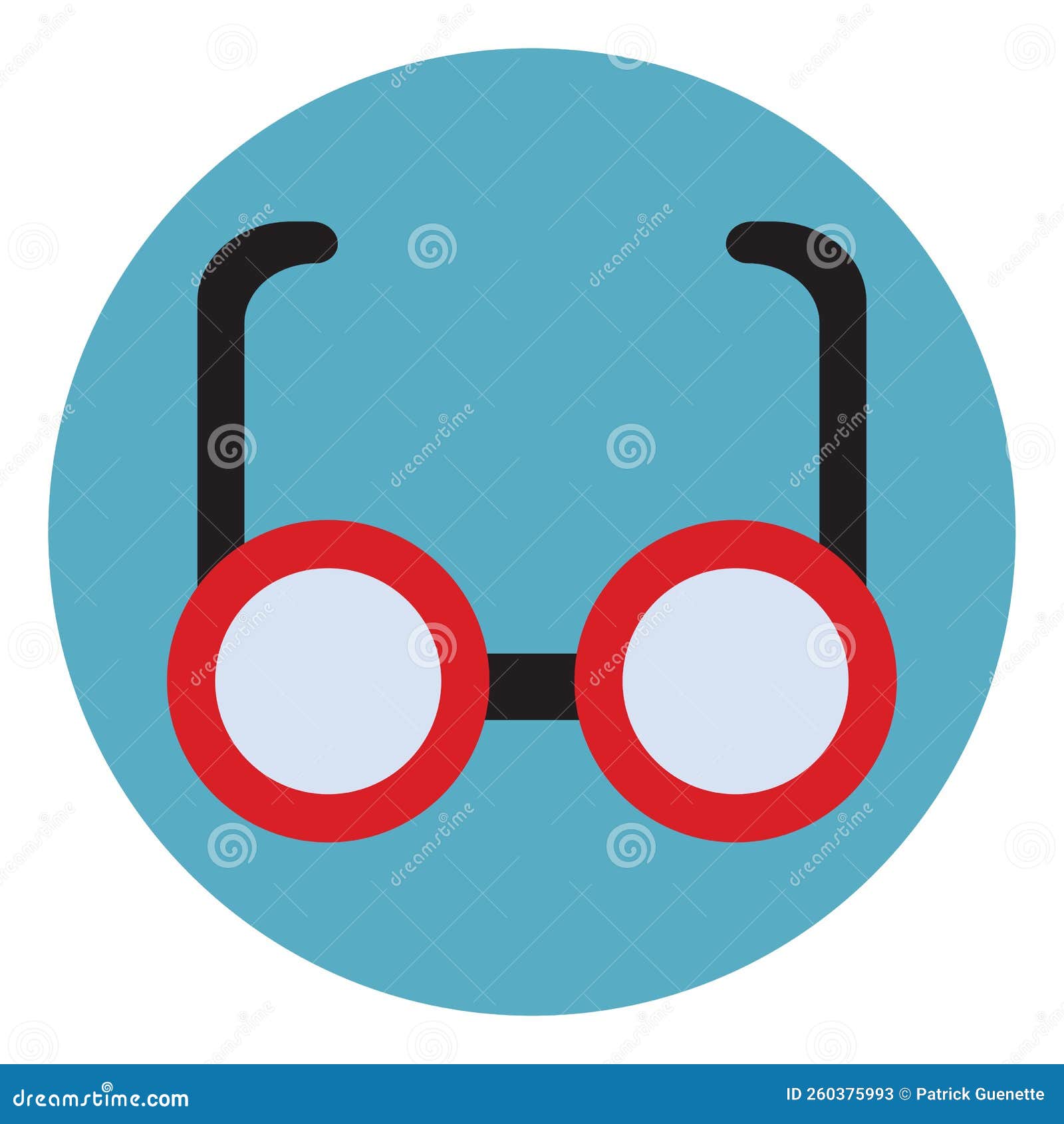 Red study glasses, icon stock vector. Illustration of fashion - 260375993