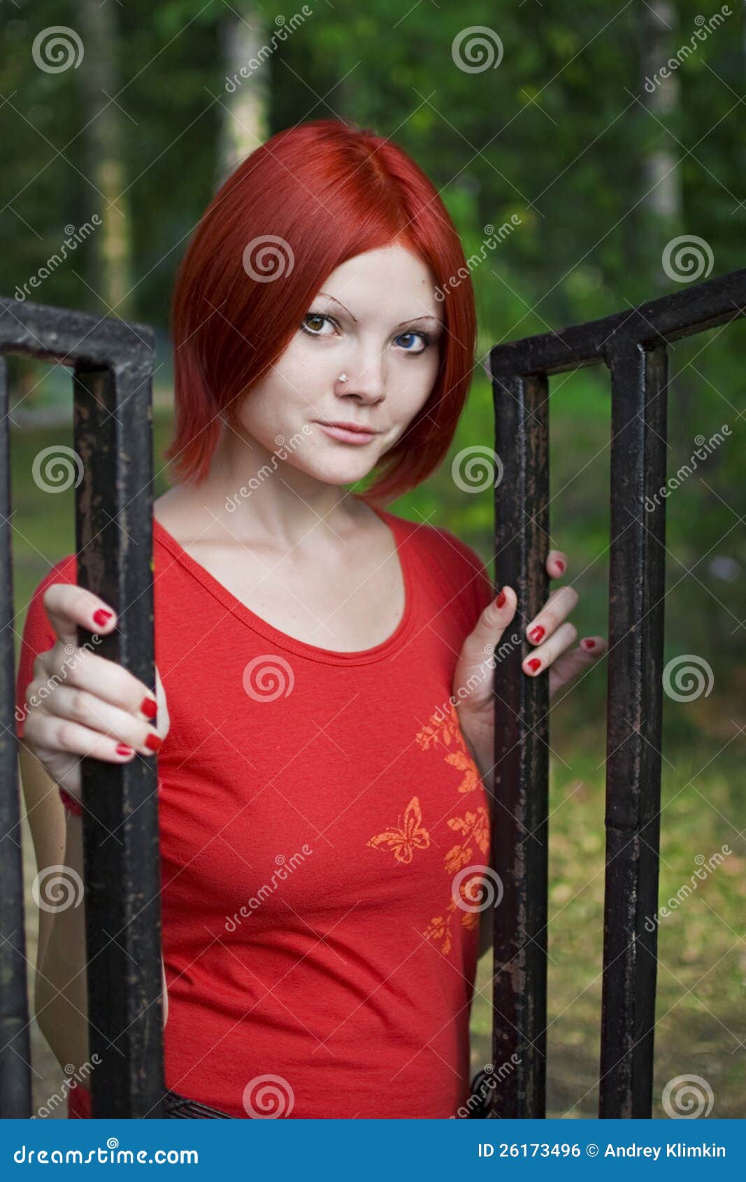 Red style girl stock photo. Image of face, casual, happiness - 26173496