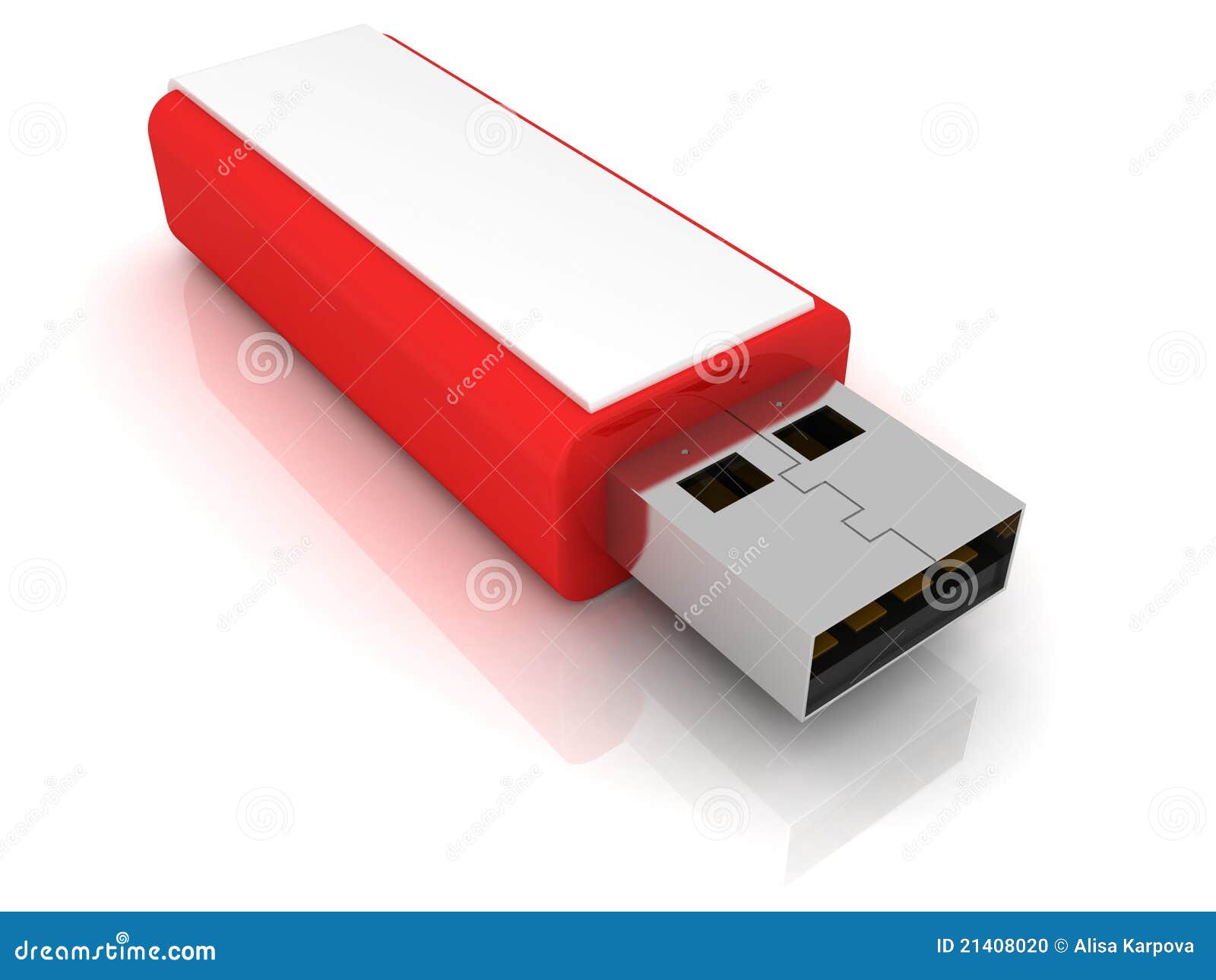 Red Stylish USB Flash Drive Stock Illustration - Illustration of plug ...