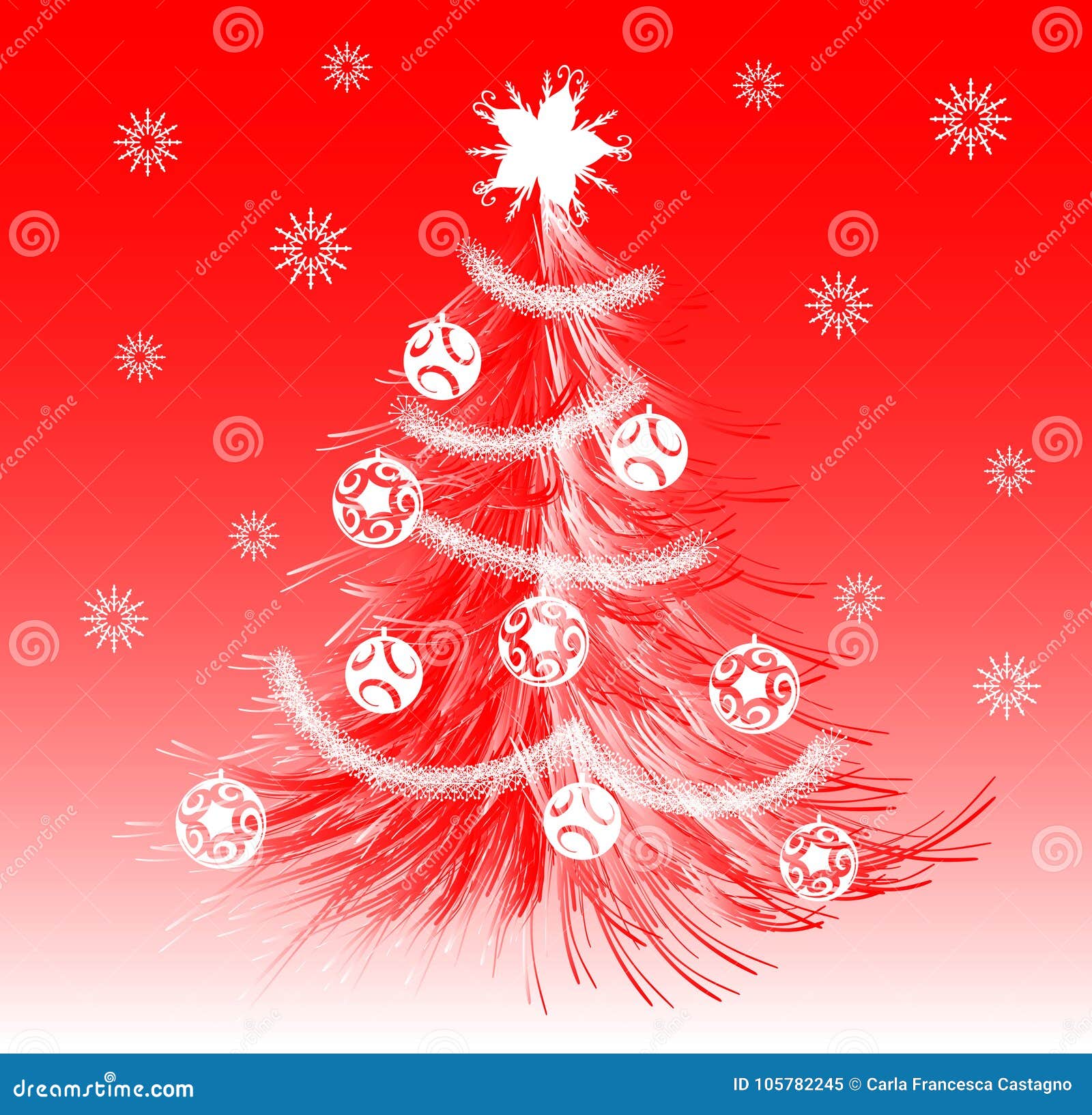 Red Stylized Christmas Tree Illustration Stock Illustration ...