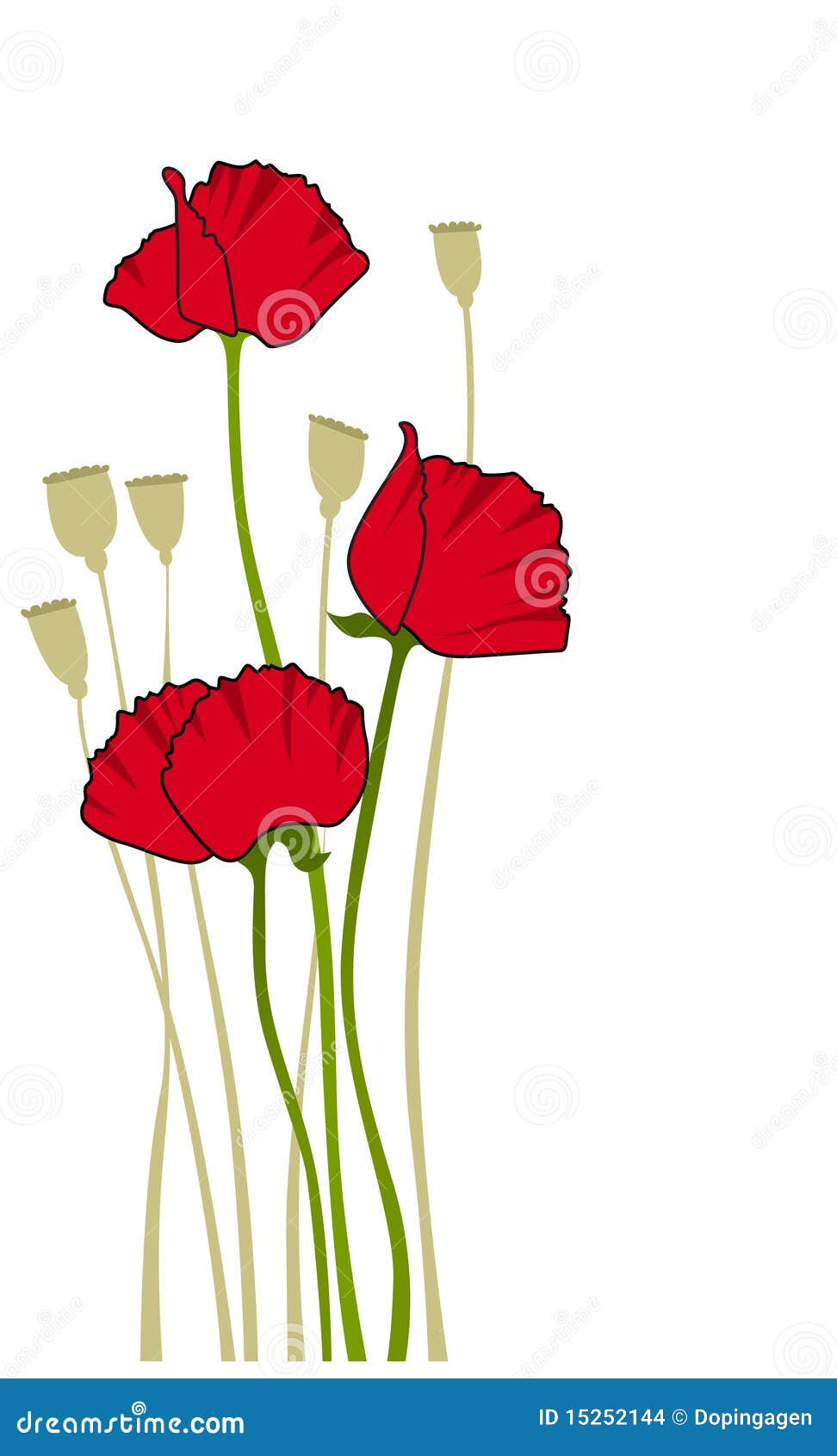 Red stylized poppy stock vector. Illustration of element - 15252144