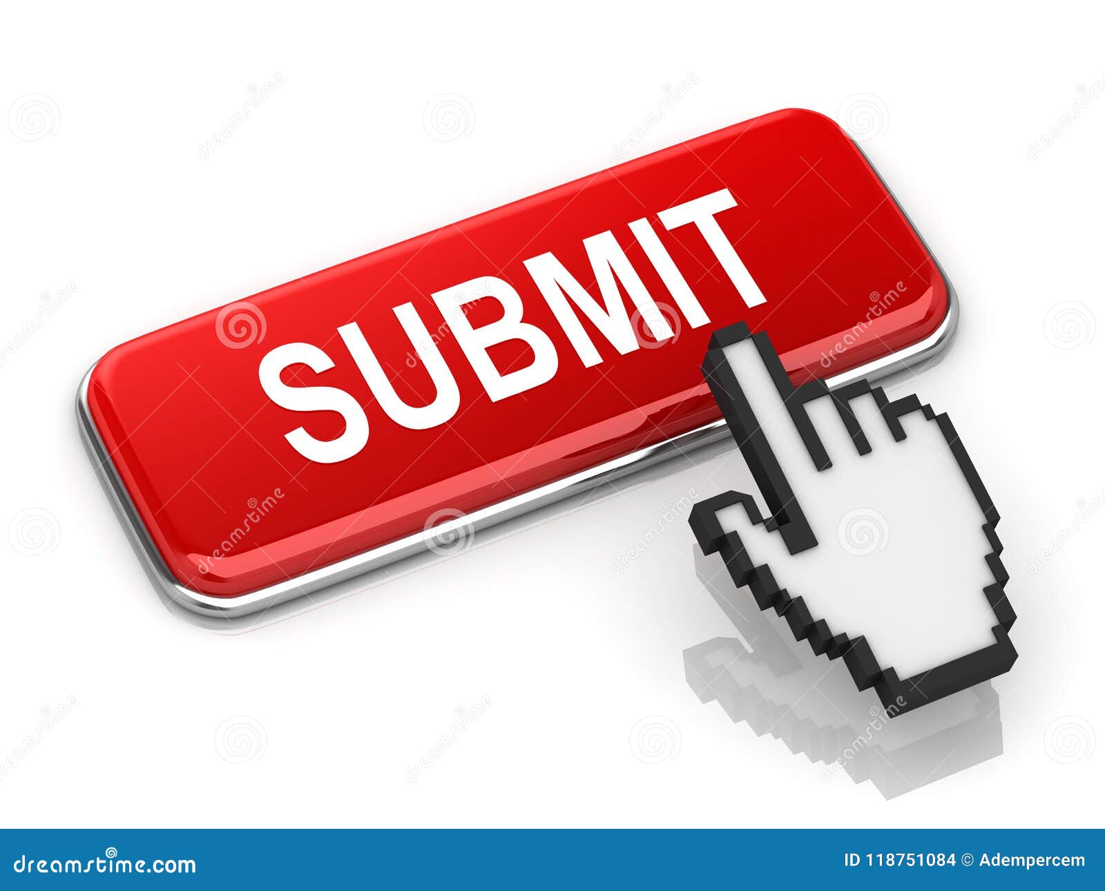 Red Submit Button stock illustration. Illustration of pointer - 118751084