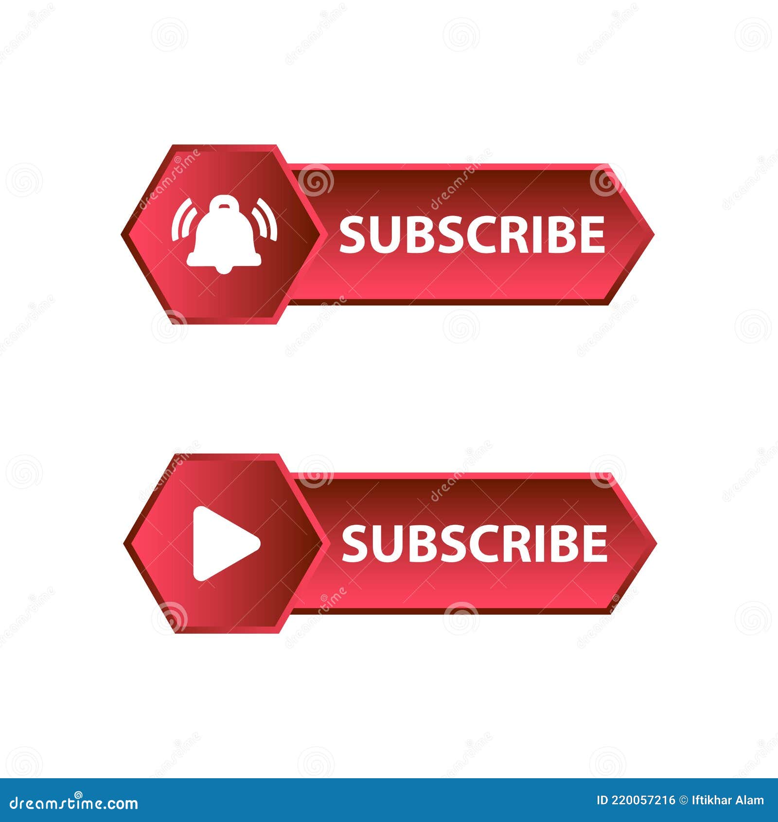 Red Subscribe Button in Flat Style Vector Illustration, Stylish ...