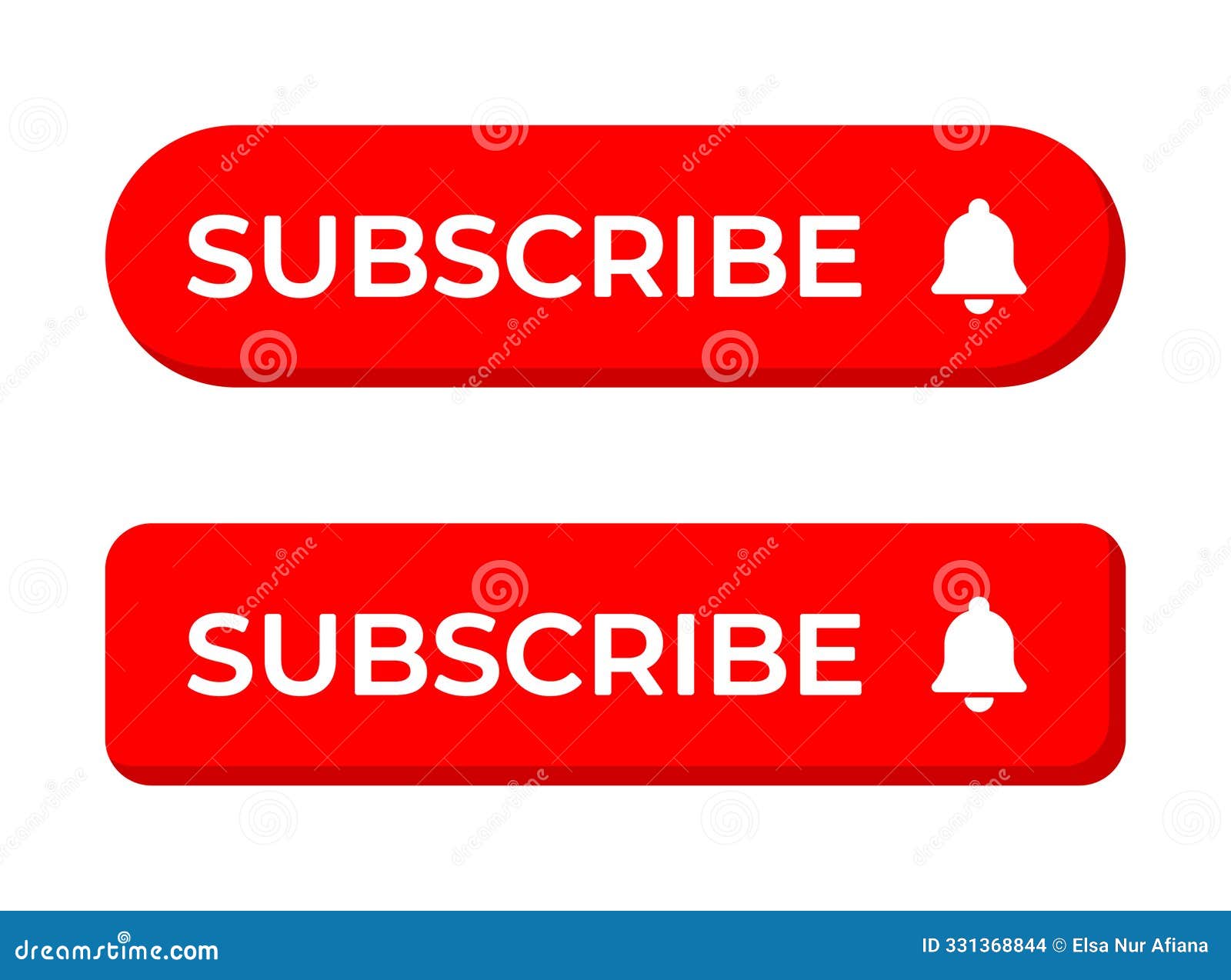 Red Subscribe Button Icon Set in Generic Style. Subscription Concept ...