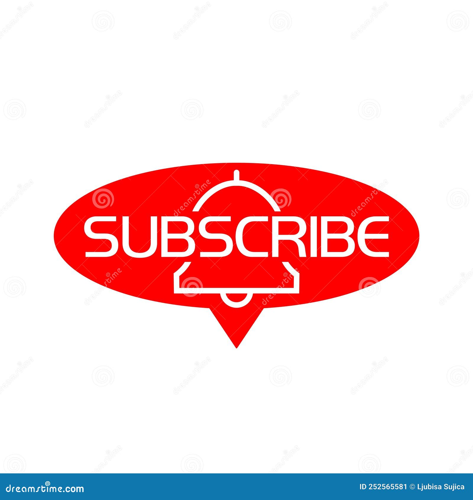 Red Subscribe Button with Notification Bell Icon Isolated on White ...