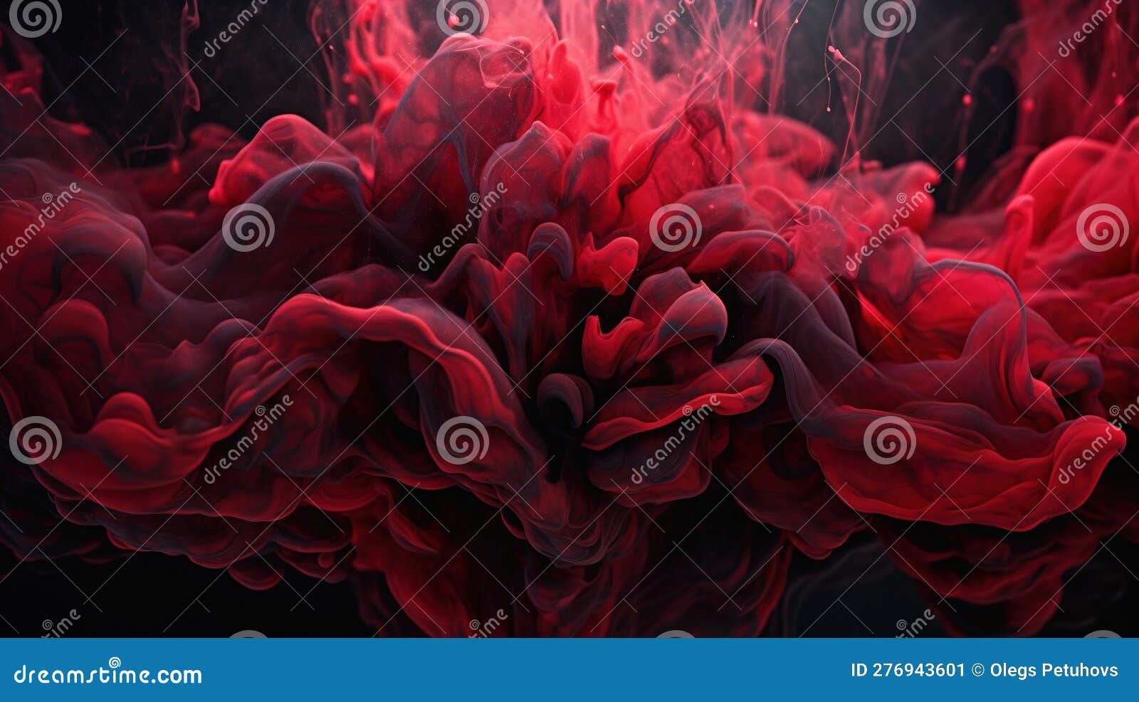 A Red Substance is Floating in the Air with a Black Background Stock ...