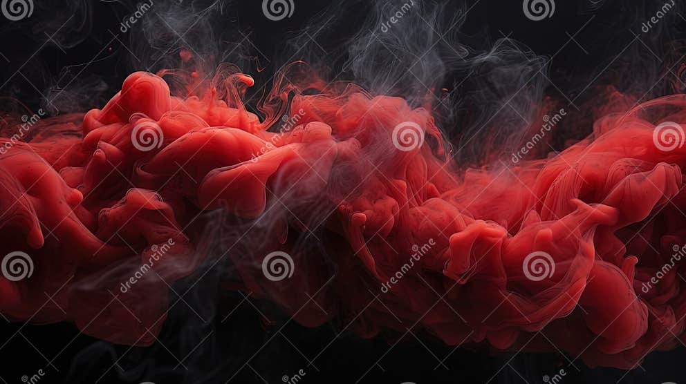 A Red Substance is Floating in the Air on a Black Background Stock ...