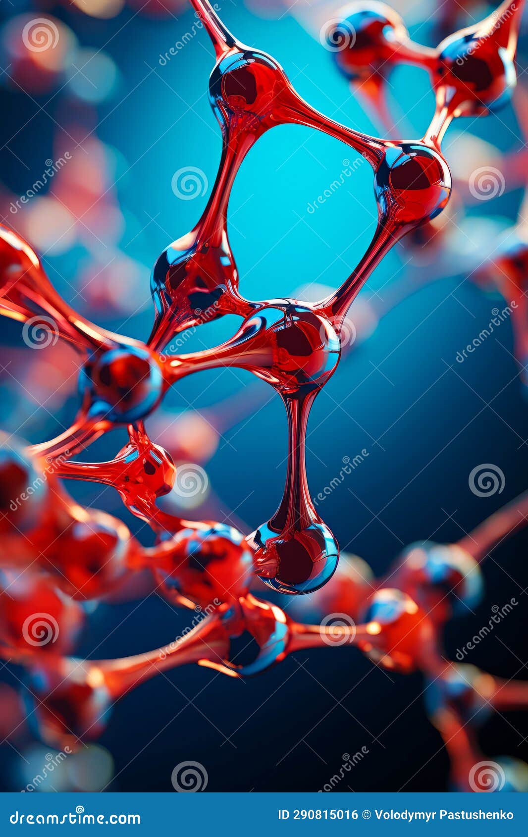 Red Substance is Floating in the Air with Blue Background. Generative ...