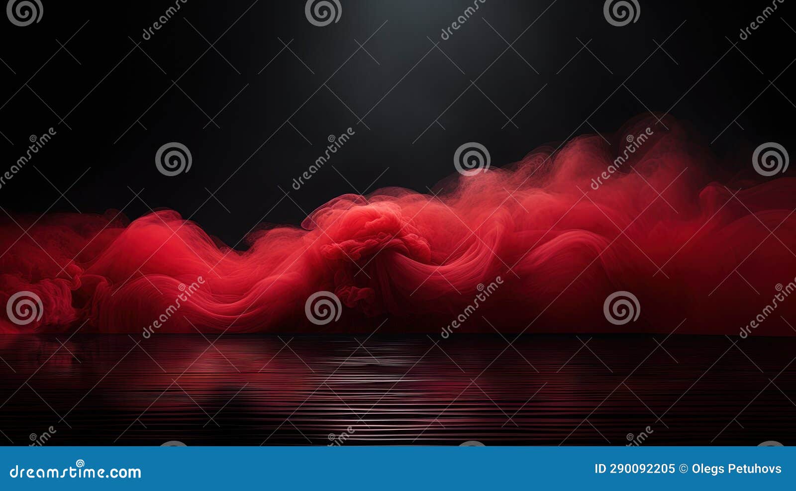 A Red Substance is Floating in the Water on a Black Background Stock ...