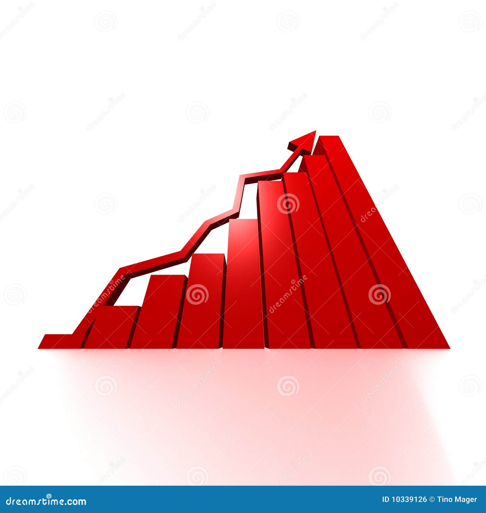 Red Success Graph with Arrow Stock Illustration - Illustration of ...