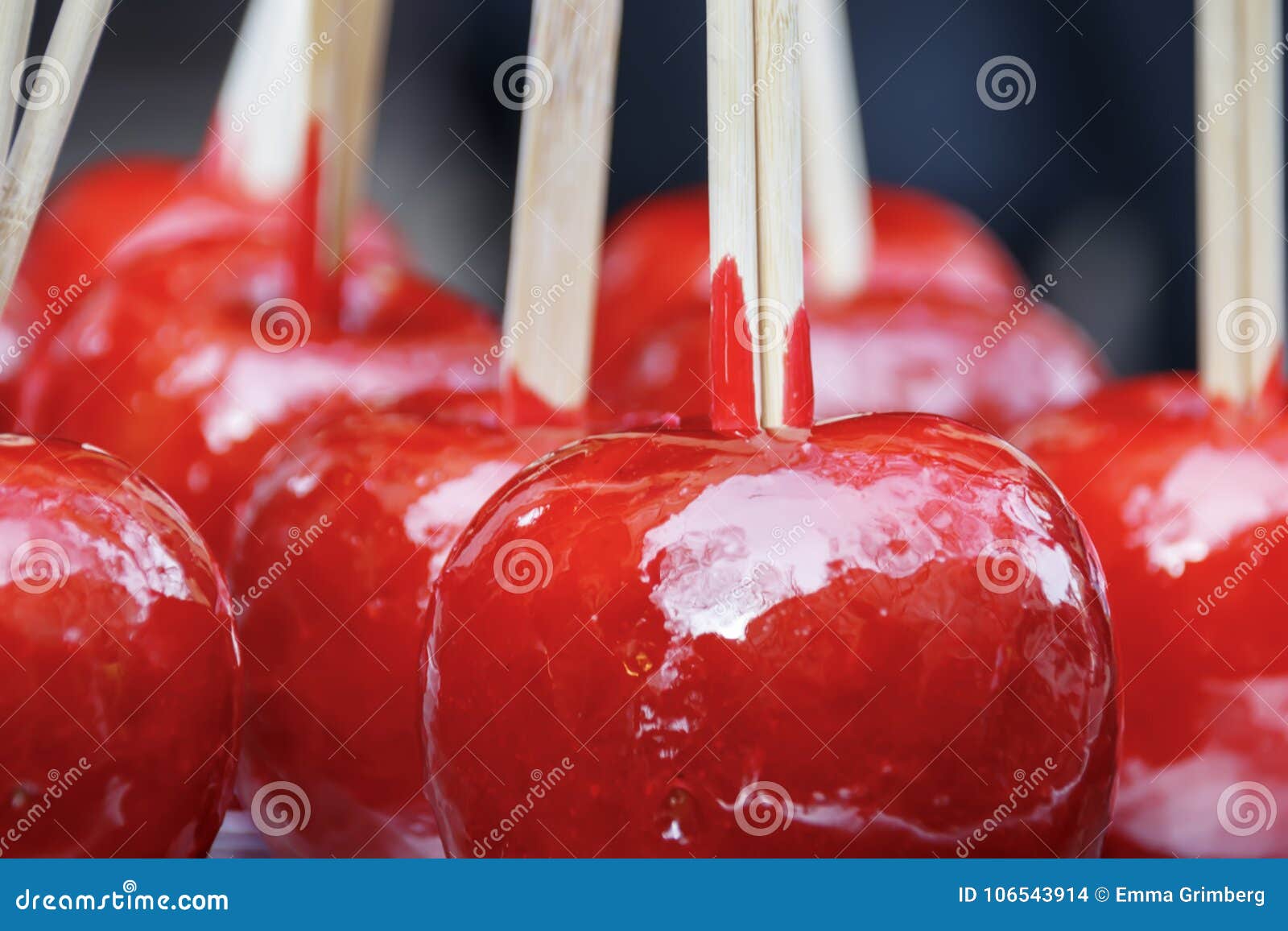 Red Sugar Apples on a Stick. Eastern Sweets Stock Photo - Image of ...