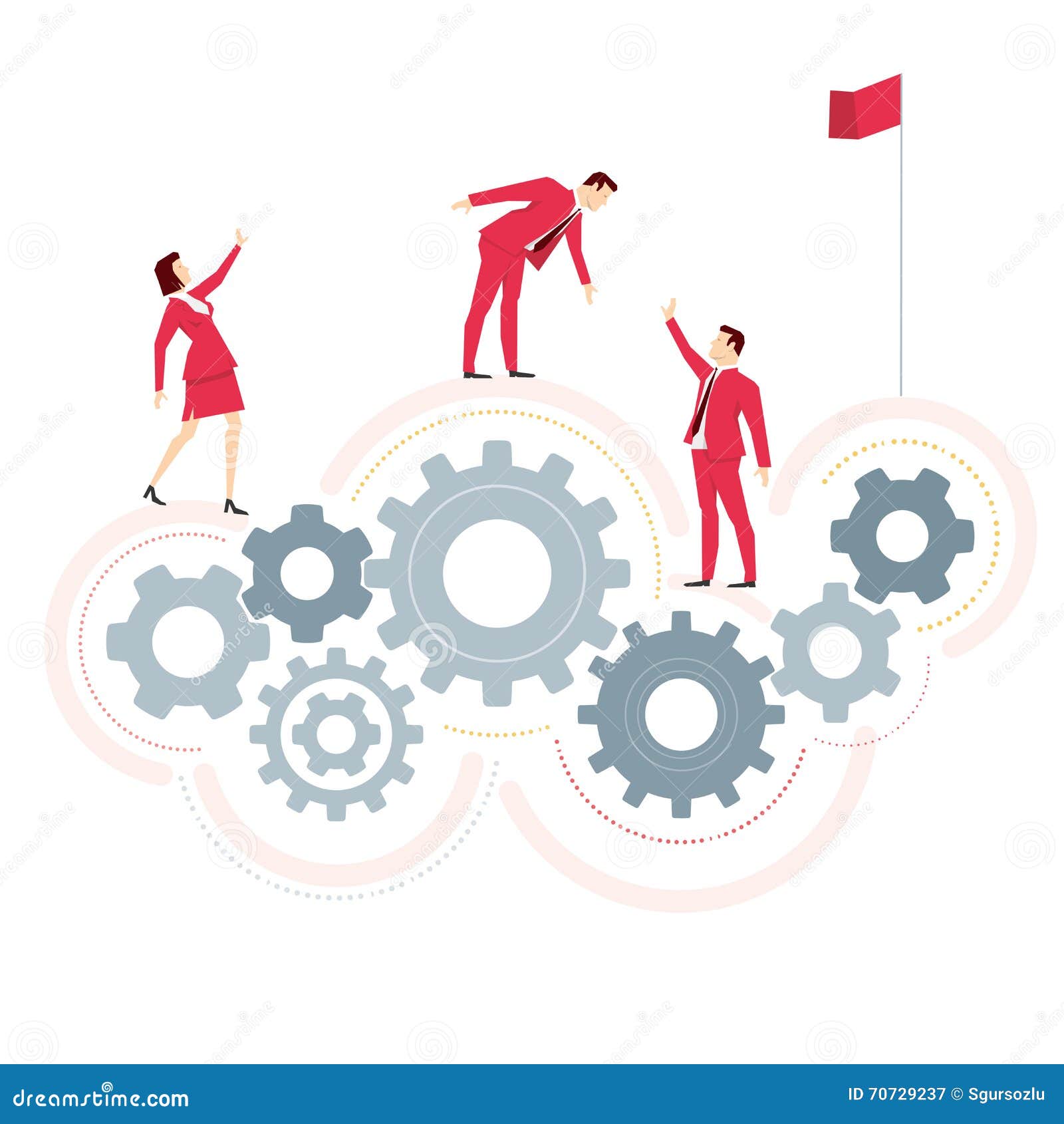 Red suit business team stock vector. Illustration of abstract - 70729237