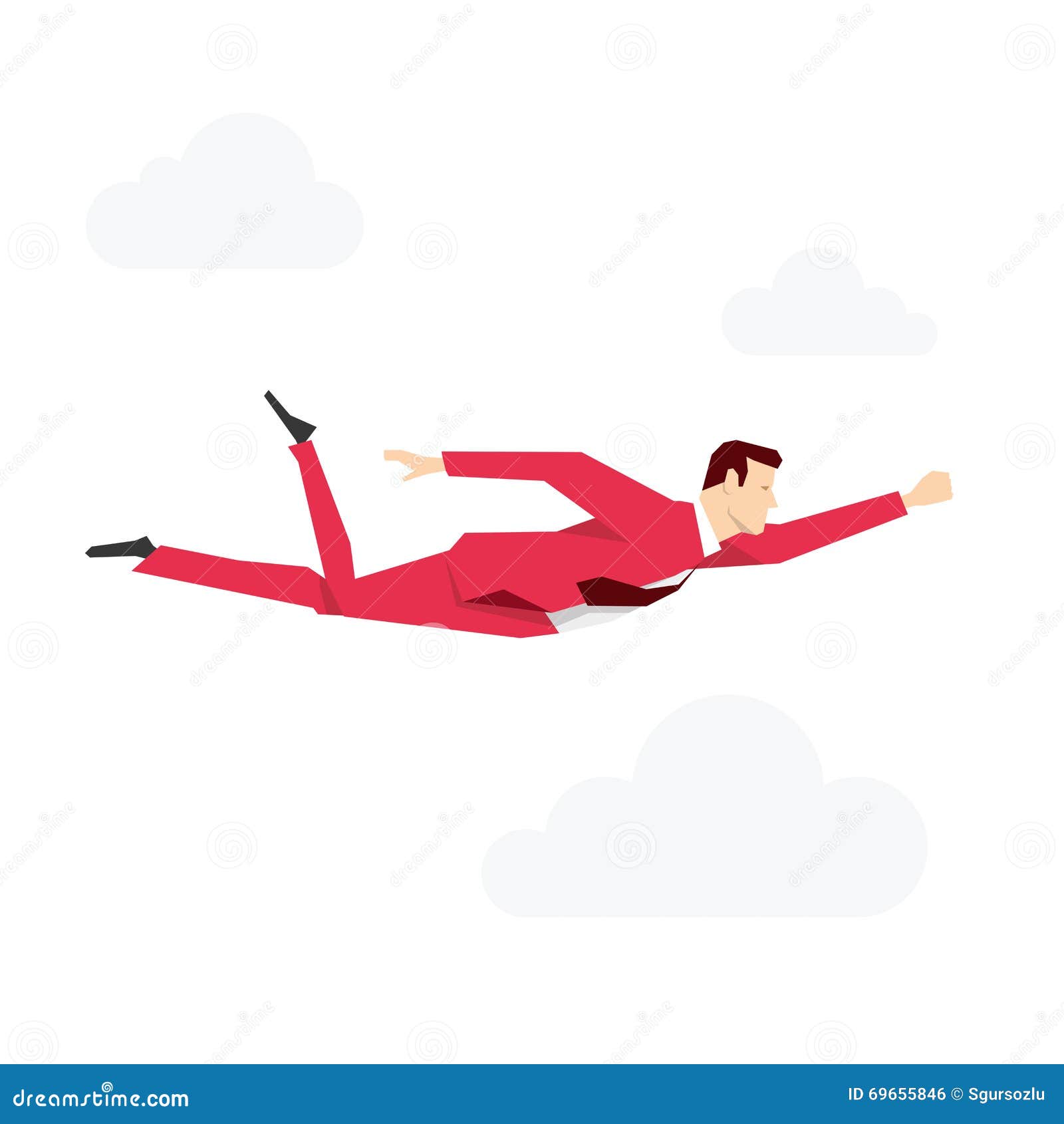 Red Suit Businessman Flying Stock Vector - Illustration of power, work ...