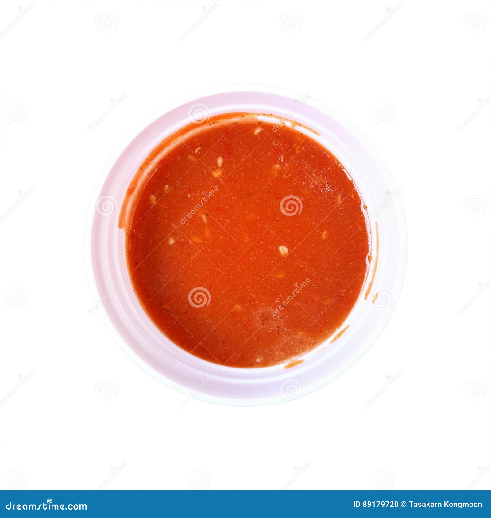 Red Suki Sauce in Circle Bowl Isolated on White Stock Photo - Image of ...