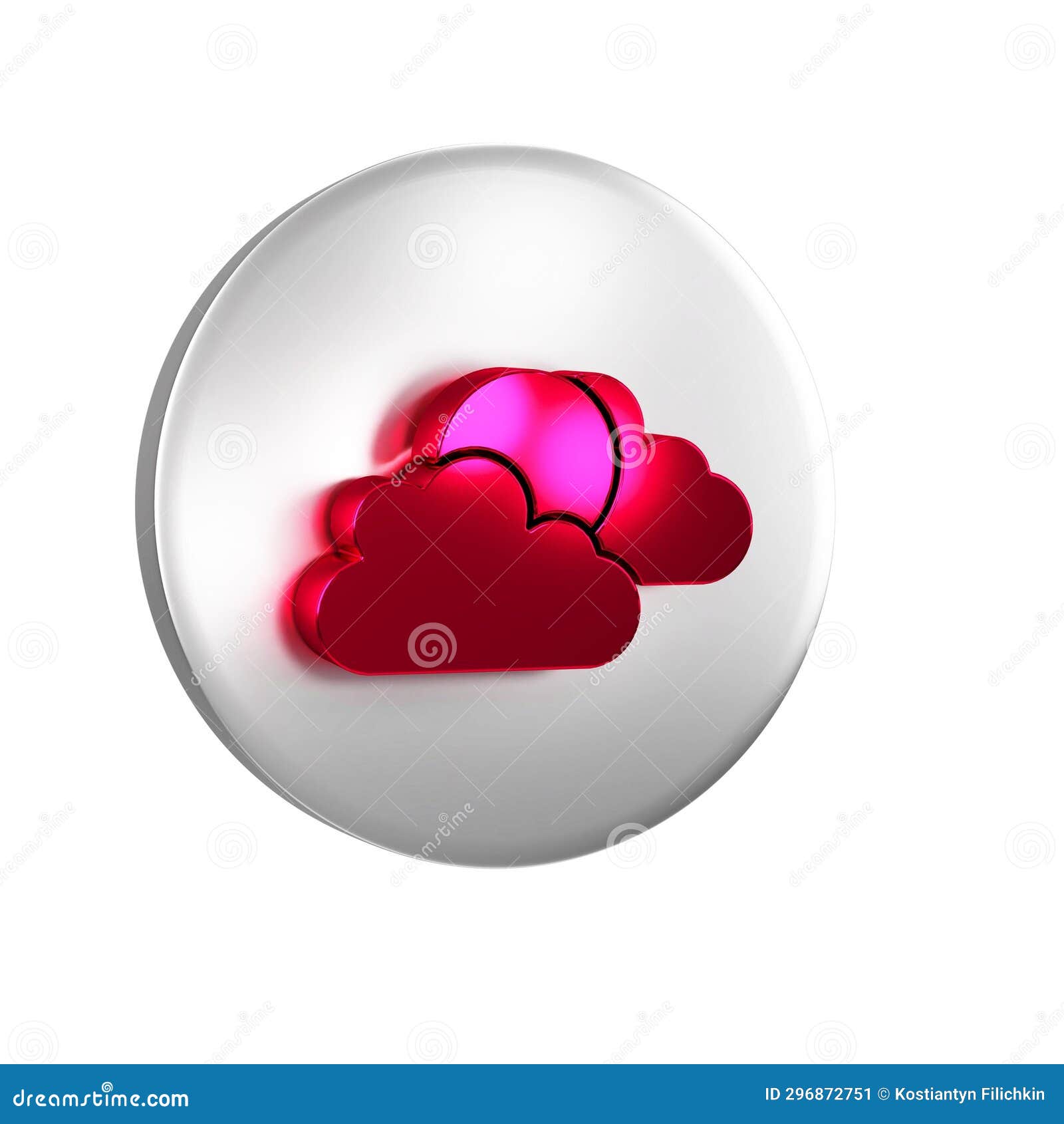 Red Sun and Cloud Weather Icon Isolated on Transparent Background ...
