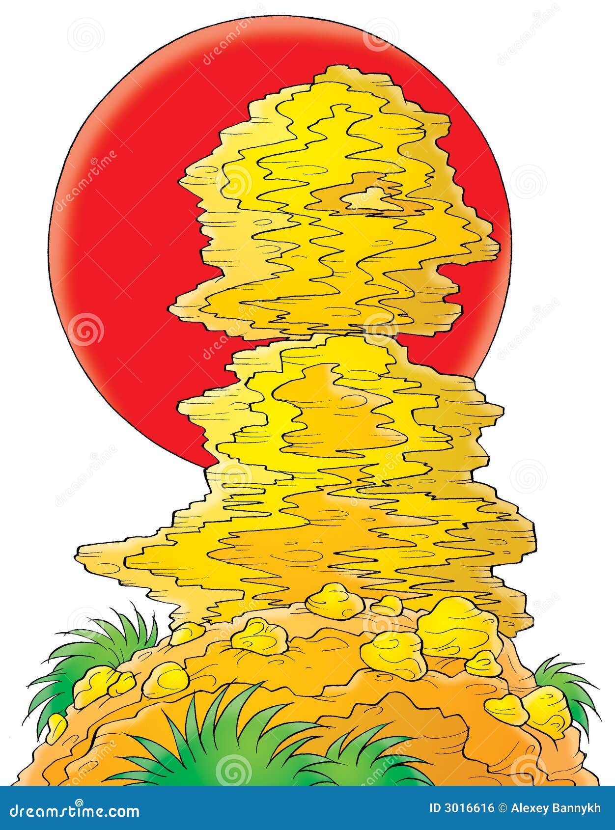 Red sun illustration stock illustration. Illustration of grass - 3016616