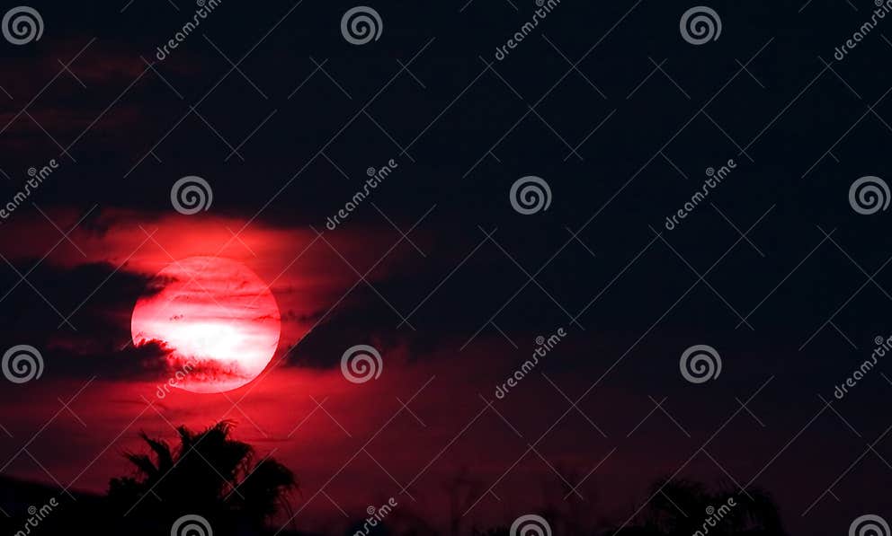Red Sun at Night stock photo. Image of evening, unexpected - 829594