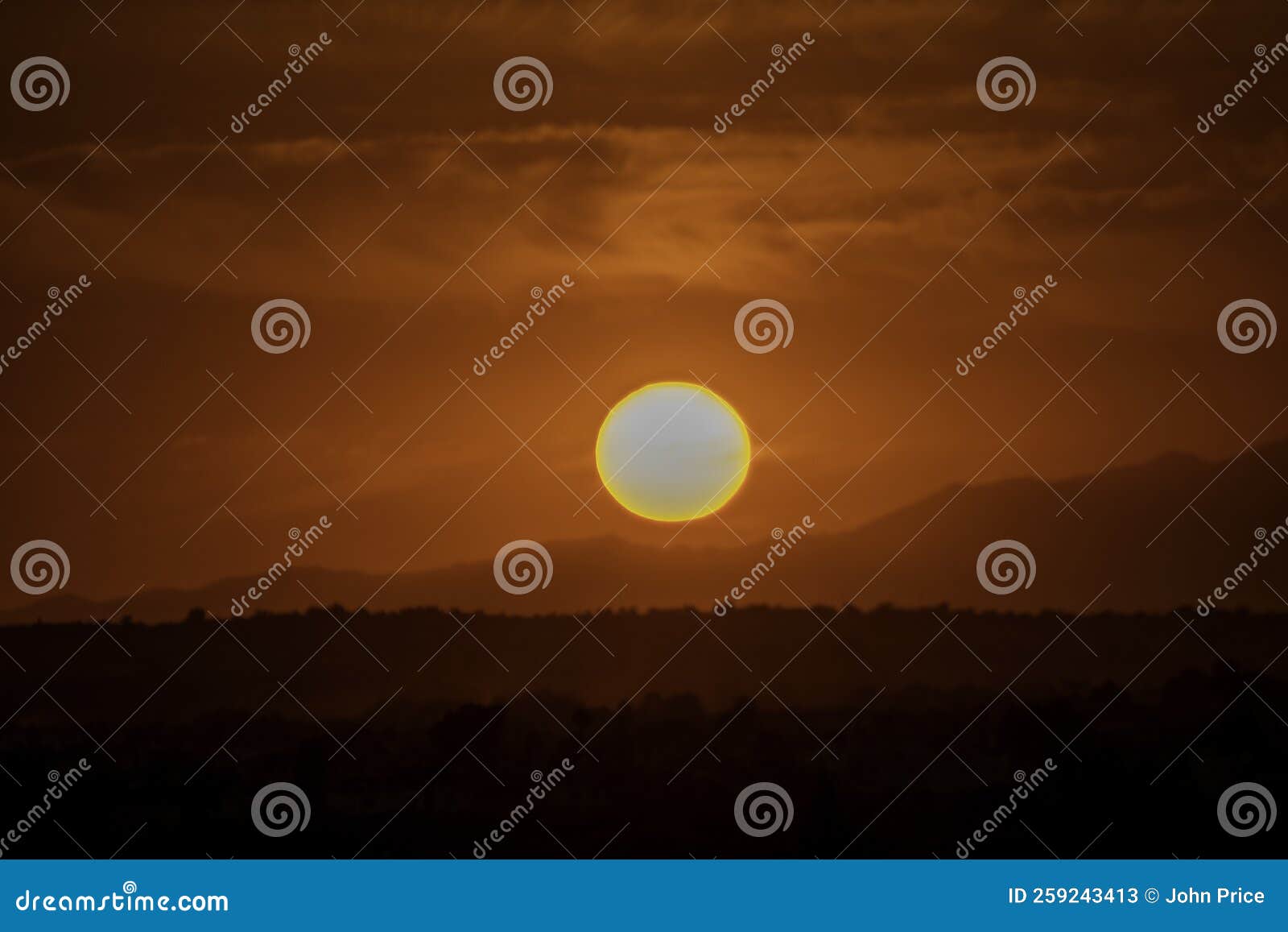 Red Sun Setting Over the Mountains Stock Image - Image of evening ...