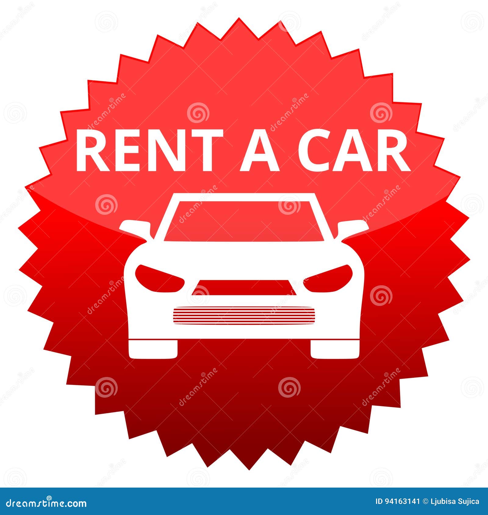 Red sun sign rent a car stock vector. Illustration of flat - 94163141