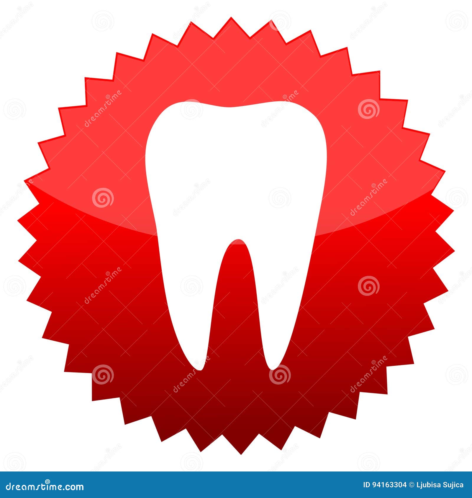 Red sun sign tooth stock vector. Illustration of gingivitis - 94163304