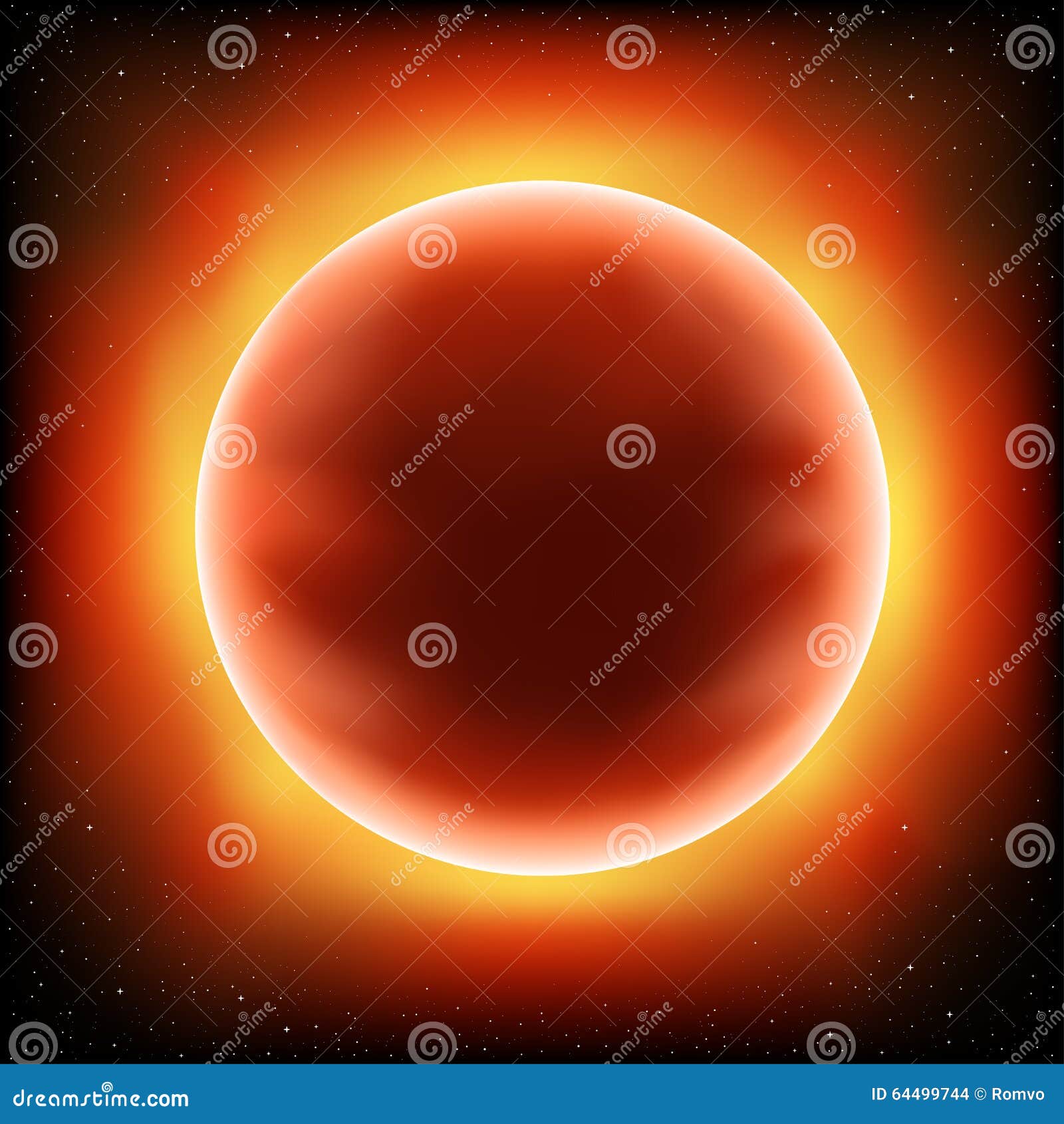 Red sun space stock vector. Illustration of heat, background - 64499744