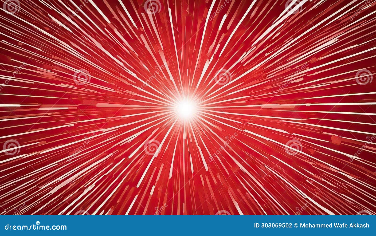 Red Sunburst Background Retro Background with Sun Beam Comic Rays Red ...