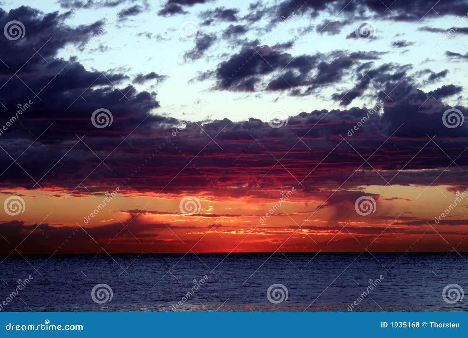 Red Sunrise stock photo. Image of beach, dawn, burning - 1935168